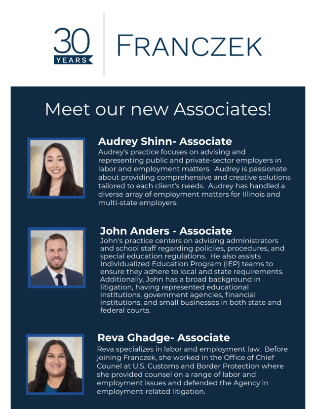 Meet our new Associates! - Franczek P.C.
